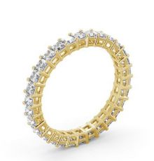 Full Eternity Princess Diamond Classic Style Ring 18K Yellow Gold ...