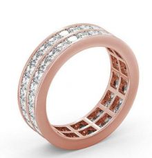 Full Eternity Princess Diamond Double Channel Ring 9K Rose Gold | Lorel ...
