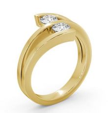 Two Stone Round Diamond Ring 18K Yellow Gold | Lorel Diamonds