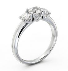 Three Stone Round Diamond Trilogy Ring Palladium | Lorel Diamonds