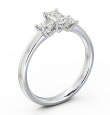 Three Stone Emerald And Princess 0.70ct Diamond Ring Platinum | Lorel ...