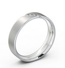 Mens 0.06ct Diagonal Channel Set With Matt Finish Ring 9K White Gold ...