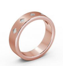 Mens Princess Diamond 0.25ct Matt Finish Wedding Ring 18K Rose Gold ...