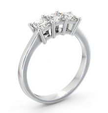 Three Stone Princess Diamond Trilogy Ring Platinum | Lorel Diamonds
