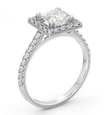 Halo Princess Diamond Majestic Engagement Ring Platinum | Lorel Diamonds