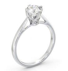 Round Diamond Raised Setting Engagement Ring Palladium Solitaire ...