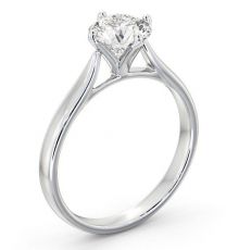 Round Diamond High Setting Engagement Ring 18K White Gold Solitaire ...