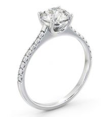 Round Diamond Basket Setting Engagement Ring Palladium Solitaire ...