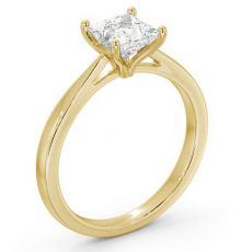 Princess Diamond Tulip Setting Style Ring 18K Yellow Gold Solitaire ...