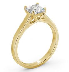 Princess Diamond Trellis Design Ring 18K Yellow Gold Solitaire | Lorel ...