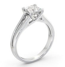 Princess Diamond Split Band Engagement Ring 18K White Gold Solitaire ...