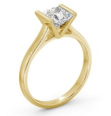 Princess Diamond Tension Set Engagement Ring 9K Yellow Gold Solitaire ...