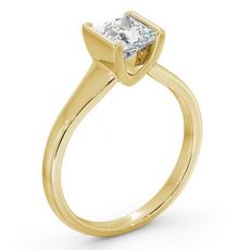 Princess Diamond Tension Set Engagement Ring 18K Yellow Gold Solitaire ...