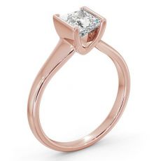 Princess Diamond Tension Set Engagement Ring 18K Rose Gold Solitaire ...