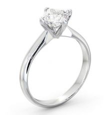 Princess Diamond Rotated Head Engagement Ring Platinum Solitaire ...