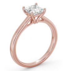 Princess Diamond Tulip Setting Style Ring 9K Rose Gold Solitaire ...