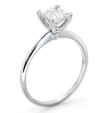 Princess Diamond Dainty Band Engagement Ring Platinum Solitaire | Lorel ...