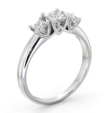Three Stone Princess Diamond Contemporary Style Ring 18K White Gold ...