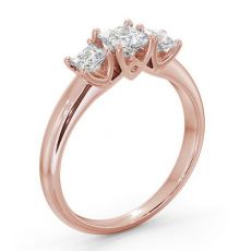 Three Stone Princess Diamond Contemporary Style Ring 18K Rose Gold ...