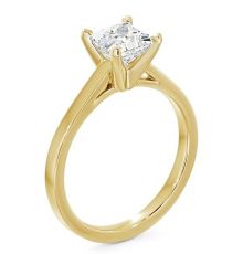Princess Diamond Square Prongs Ring 18K Yellow Gold Solitaire | Lorel ...