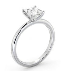 Princess Diamond Sleek 4 Prong Engagement Ring Palladium Solitaire ...