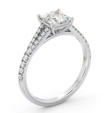Princess Diamond Split Band Engagement Ring Platinum Solitaire | Lorel ...