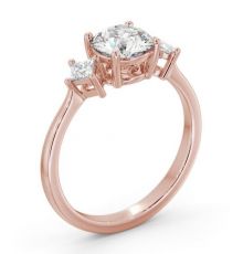 Round Ring 18K Rose Gold Solitaire With A Princess Diamond | Lorel Diamonds
