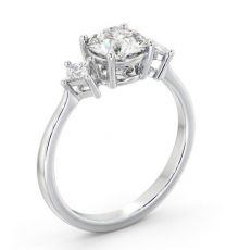 Round Ring Platinum Solitaire With A Princess Diamond | Lorel Diamonds