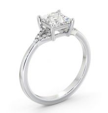 Princess Ring Palladium Solitaire With A V Pattern Of Side Stones ...