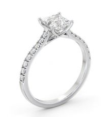 Princess Diamond Trellis Style Engagement Ring Platinum Solitaire ...