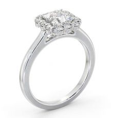 Halo Princess Diamond Elegant Style Engagement Ring Platinum | Lorel ...