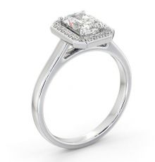 Rosemary Radiant Diamond With A Channel Set Halo Engagement Ring
