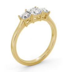 Three Stone Princess Diamond Trilogy Ring 18K Yellow Gold | Lorel Diamonds