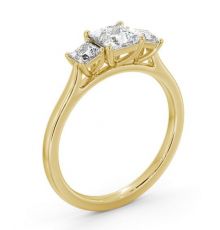 Three Stone Princess Diamond Classic Trilogy Ring 9K Yellow Gold ...