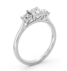 Three Stone Princess Diamond Classic Trilogy Ring Platinum | Lorel Diamonds