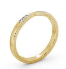 Ladies Round Diamond Channel Set Pinched Design Ring 18K Yellow Gold ...