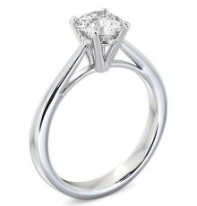 Round Diamond High Set Engagement Ring 18K White Gold Solitaire | Lorel ...