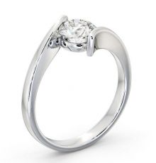 Round Diamond Sweeping Tension Set Engagement Ring Palladium Solitaire ...
