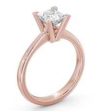 Princess Diamond Square Prongs Engagement Ring 18K Rose Gold Solitaire ...