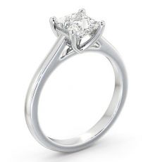 Princess Diamond Traditional Engagement Ring 18K White Gold Solitaire ...