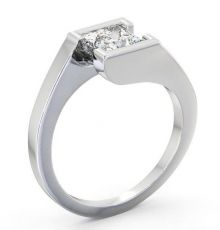 Princess Diamond Open Bezel Engagement Ring Platinum Solitaire | Lorel ...