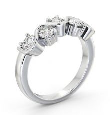 Five Stone Round Diamond Offset Design Ring Platinum | Lorel Diamonds