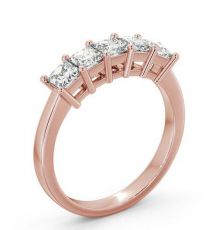 Five Stone Princess Diamond Classic Ring 18K Rose Gold | Lorel Diamonds
