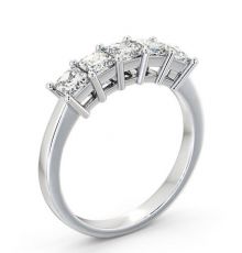 Five Stone Princess Diamond Classic Ring Platinum | Lorel Diamonds