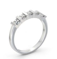 Five Stone Princess Diamond Tension Set Ring Platinum | Lorel Diamonds