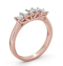 Five Stone Princess Diamond Elegant Style Ring 18K Rose Gold | Lorel ...
