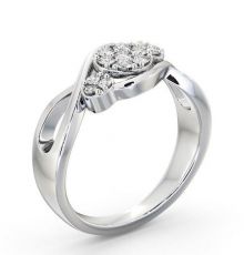 Aven Cluster Round Diamond 0.20ct Offset Design Ring