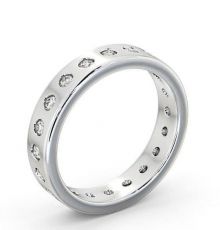 Ladies Round Diamond Flush Setting Wedding Ring 18K White Gold | Lorel ...