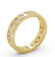 Ladies Round Diamond Flush Setting Wedding Ring 18K Yellow Gold | Lorel ...