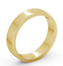 Mens Plain Flat Style Wedding Ring 18K Yellow Gold | Lorel Diamonds